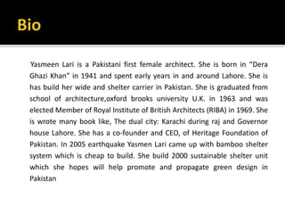 Interior designer pakistan, yasmeen lari | PPTX