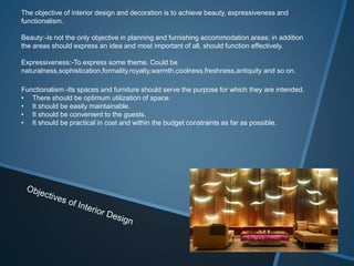 Interior designing of hotels | PPTX