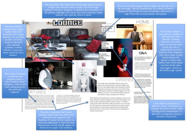 Interior design magazine annotation dps | PPT