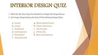 Interior design quiz | PDF