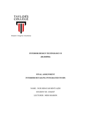 INTERIOR DESIGN TECHNOLOGY II PORTFOLIO | PDF