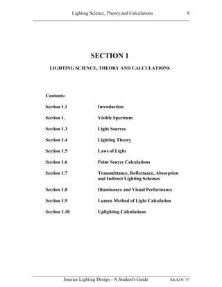 INTERIOR LIGHTING DESIGN A STUDENT'S GUIDE | PDF