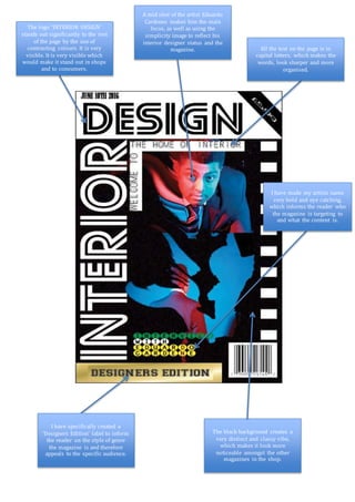 Interior magazine annotation