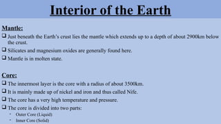 The interior layers of the earth: a short summary | PPTX