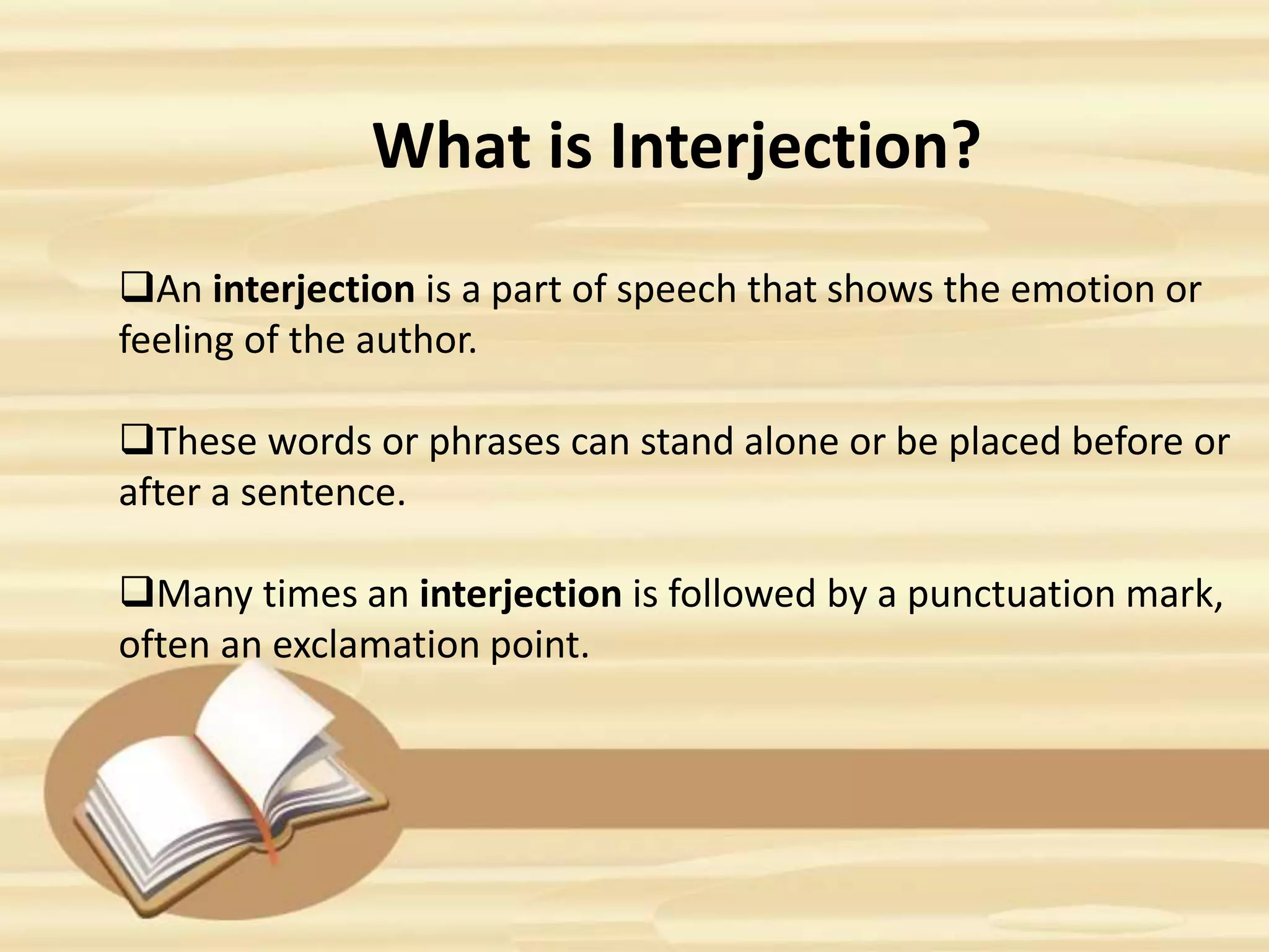 Part of Speech - Interjection | PPT