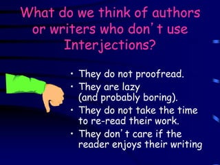 interjection for grade 2 to 6 kids for sentence making | PPT