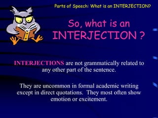 interjection for grade 2 to 6 kids for sentence making | PPT