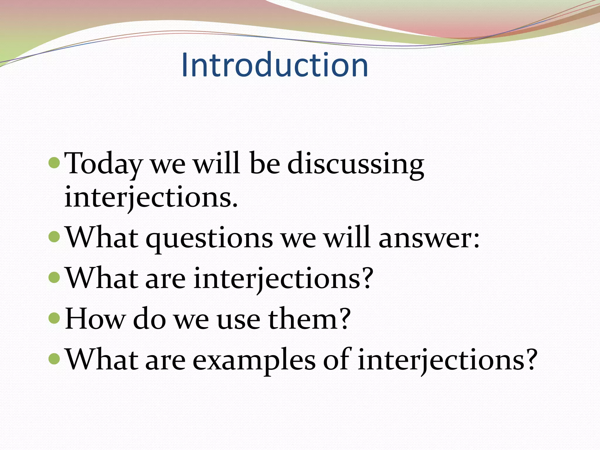 Interjections | PPTX