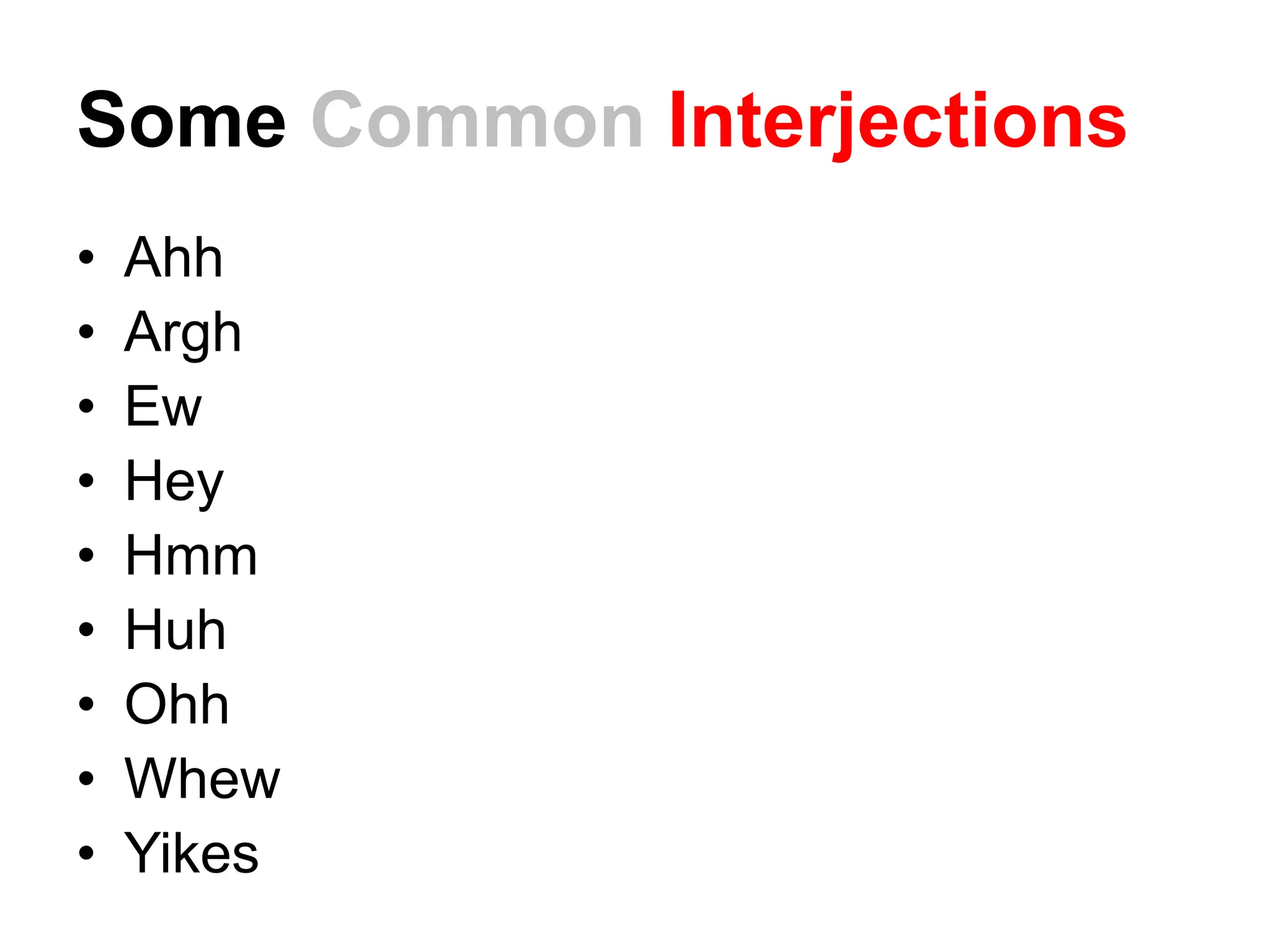 Parts of speech: interjections.pptx grade 7 | PPTX