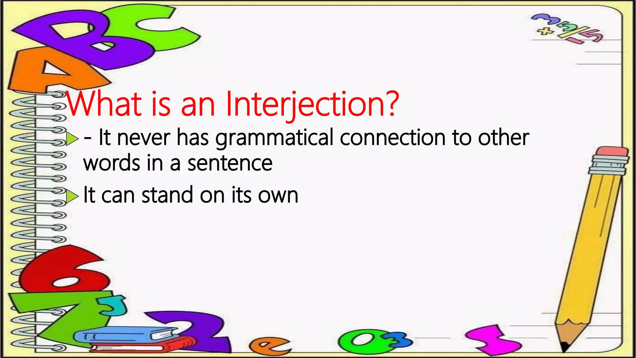 English 9 Interjections Lesson with activities | PPTX