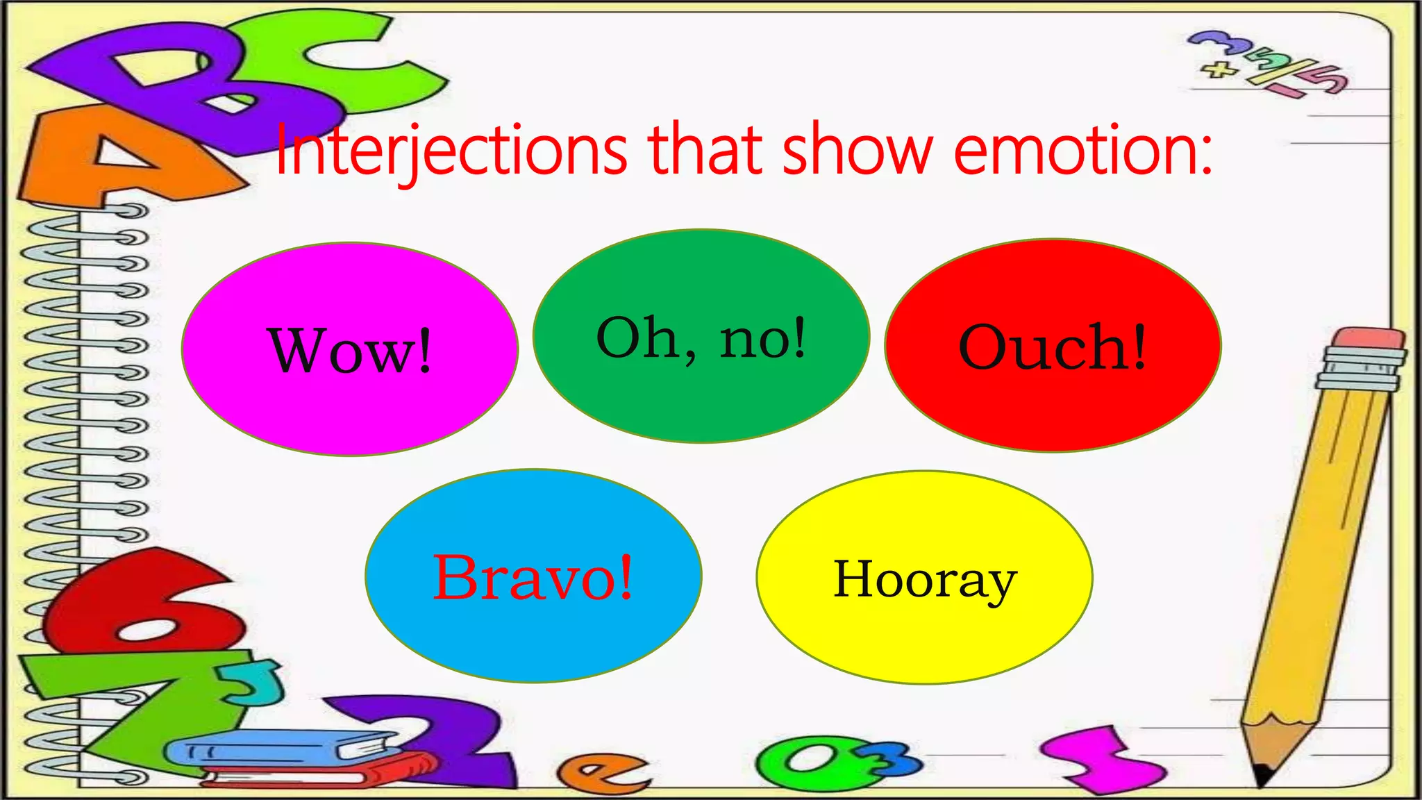 English 9 Interjections Lesson with activities | PPTX