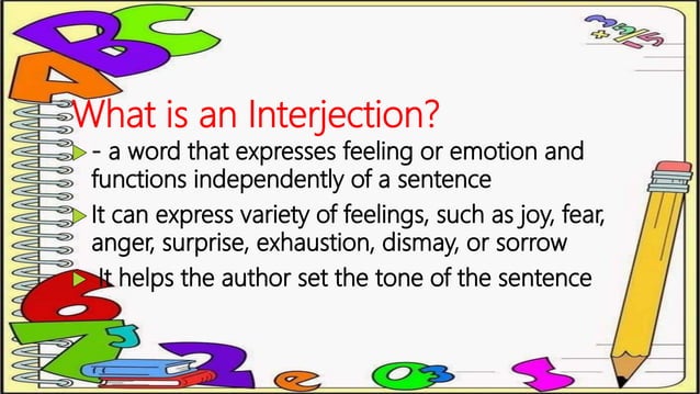 English 9 Interjections Lesson with activities | PPTX