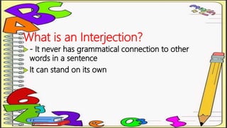 English 9 Interjections Lesson with activities | PPTX