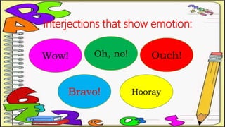 English 9 Interjections Lesson with activities | PPTX