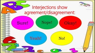 English 9 Interjections Lesson with activities | PPTX