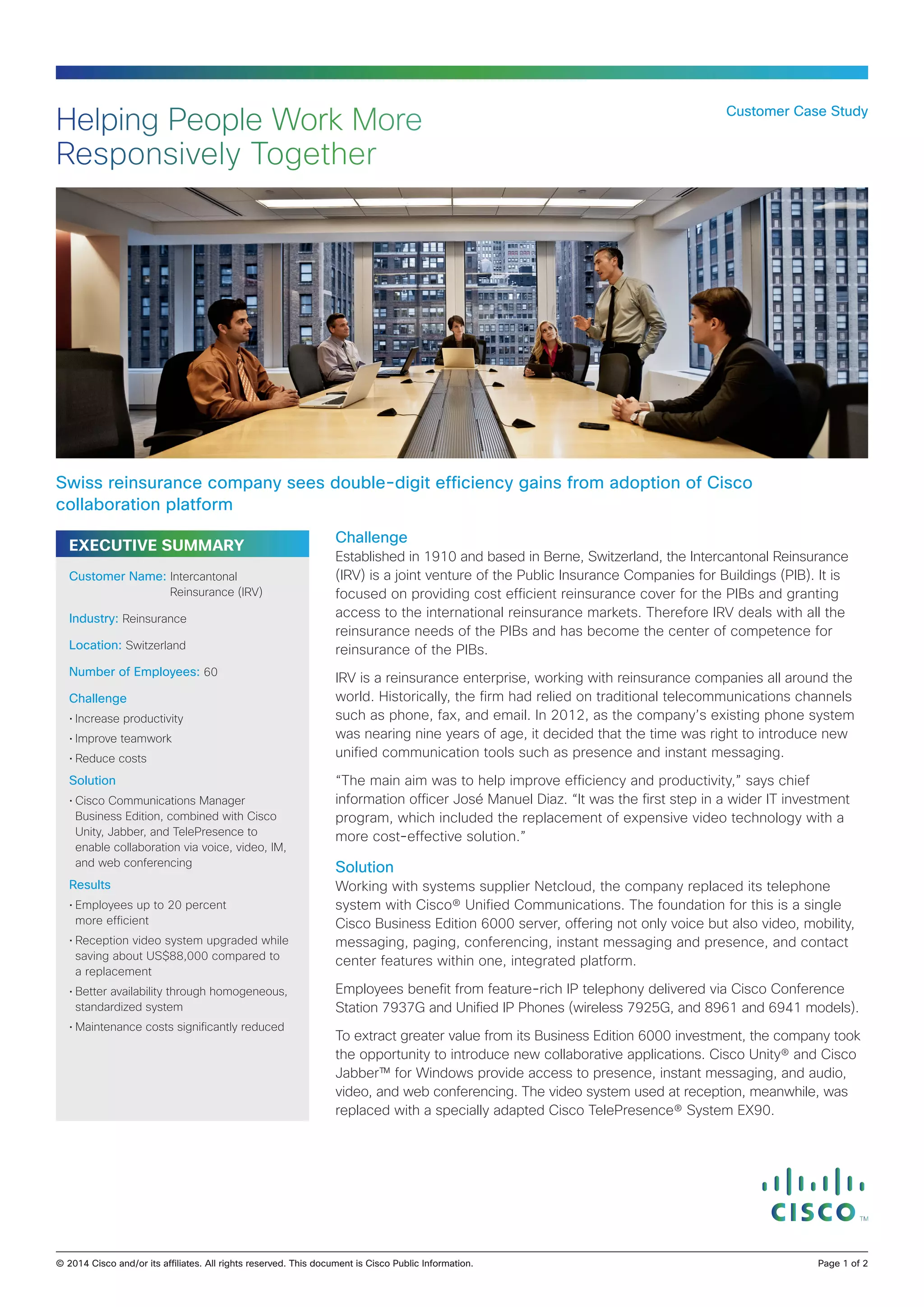 Intercantonal Reinsurance (IRV) | PDF