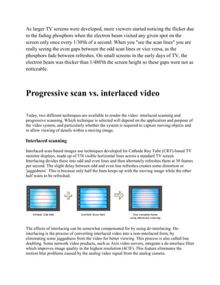 Difference between Interlaced & progressive scanning | DOCX