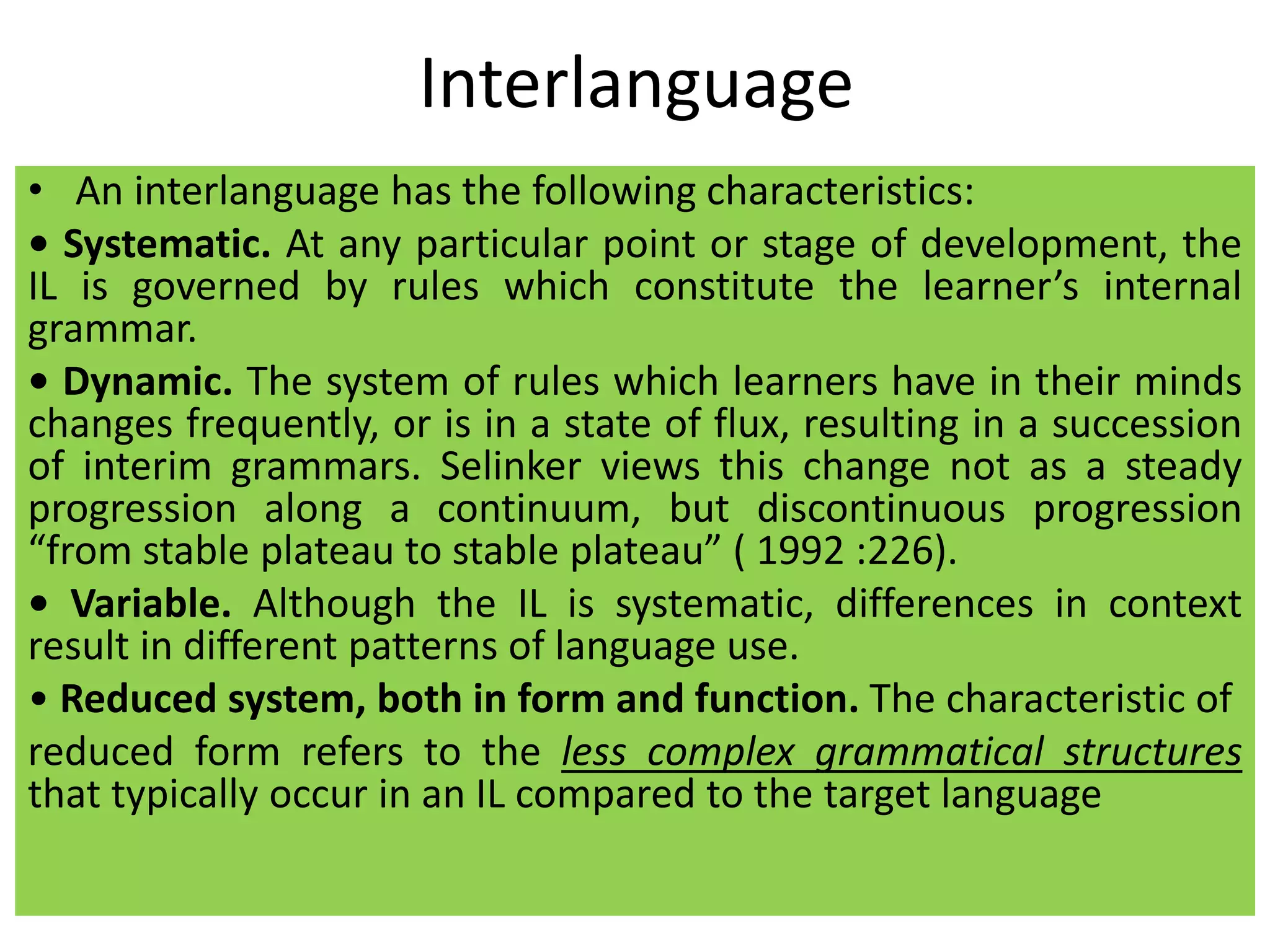 Interlanguage7777 | PPTX