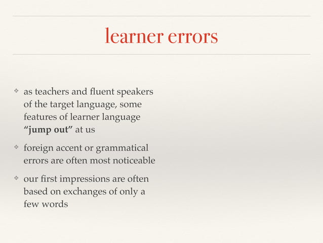 Interlanguage errors | PDF
