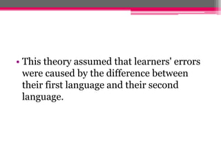 Interlanguage hypothesis | PPTX