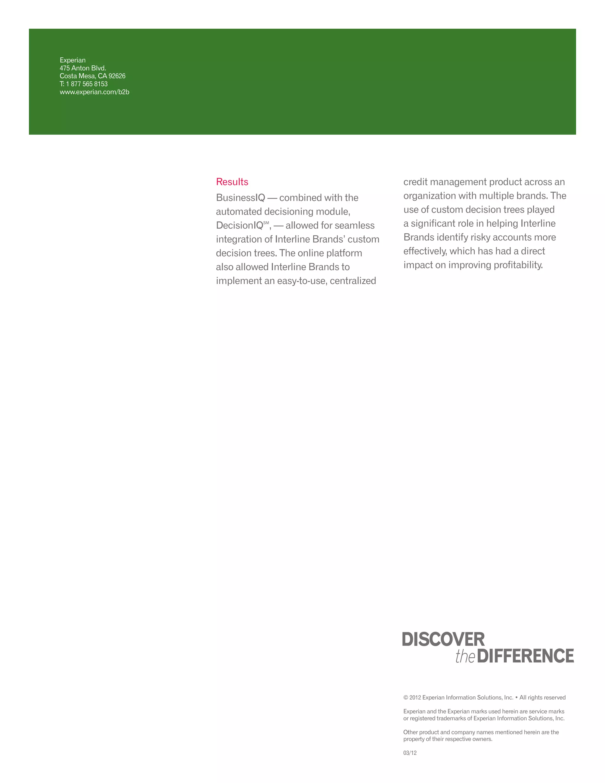 Case Study - Interline Brands | PDF