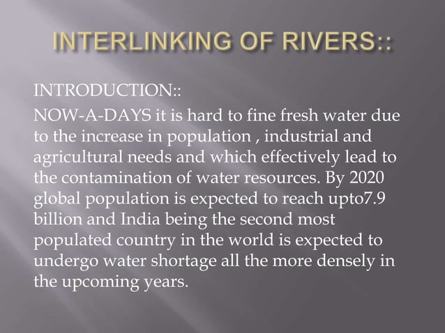 Interlinking of rivers | PPTX