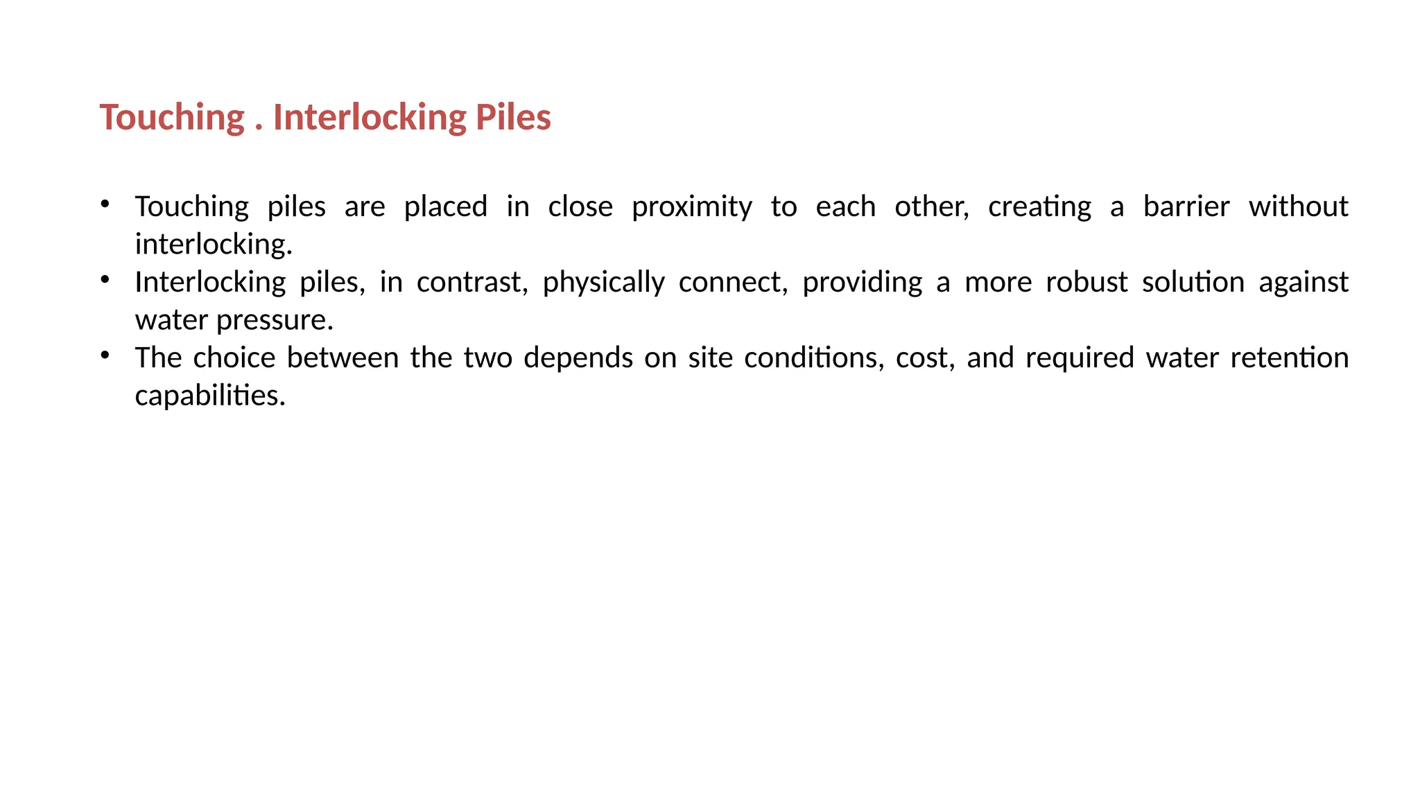 interlocking-piles civil engineering topic | PPTX