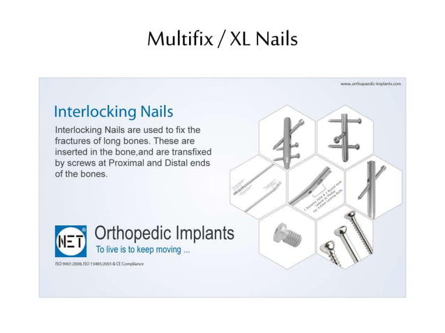 Interlocking Nails are used to fix the fractures of long bones. These ...