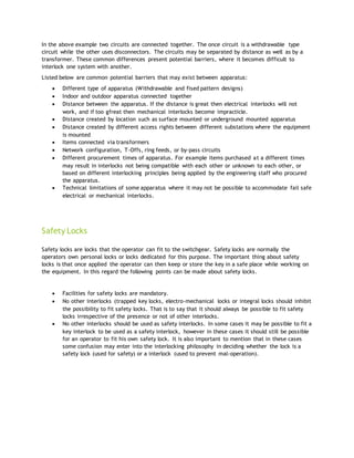 Interlocking on switchgear principles | DOCX