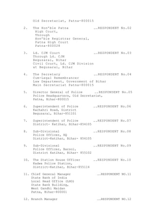 Interlocutory Application 01 of 2019 before Patna High Court | PDF