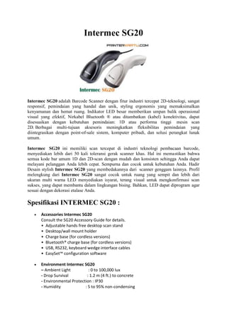 Intermec sg20 | PDF