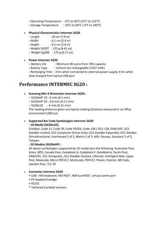 Intermec sg20 | PDF