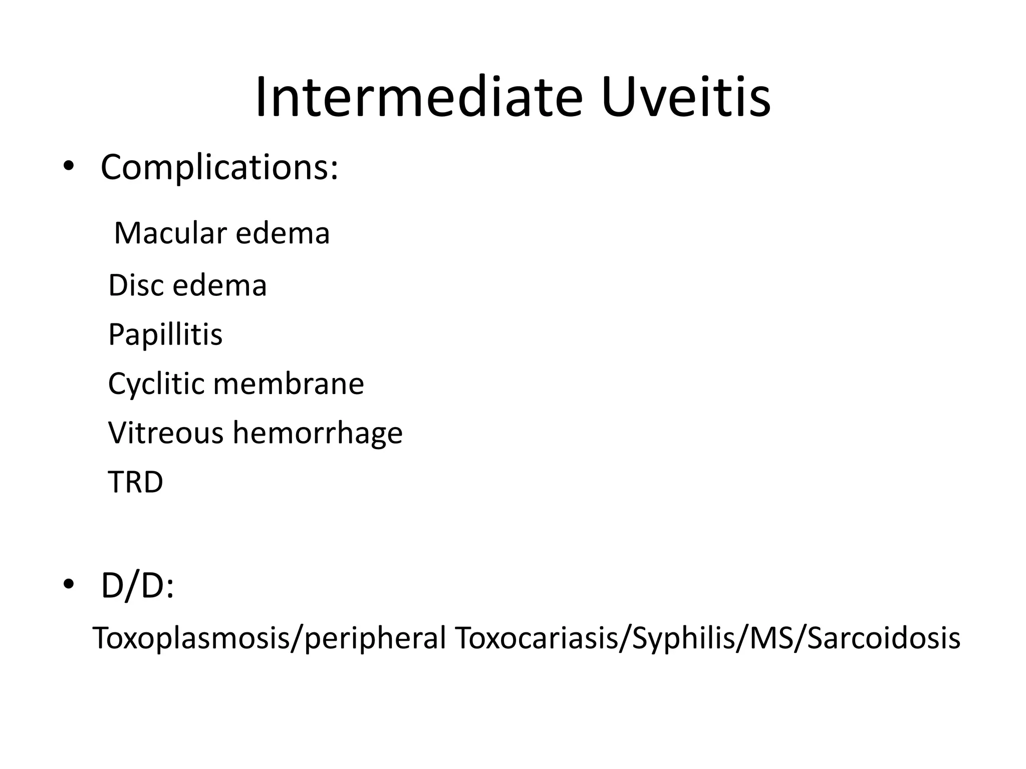 Intermeddiate & posterior uveitis dr.k.srikanth, 23.03.2016 revised | PPTX