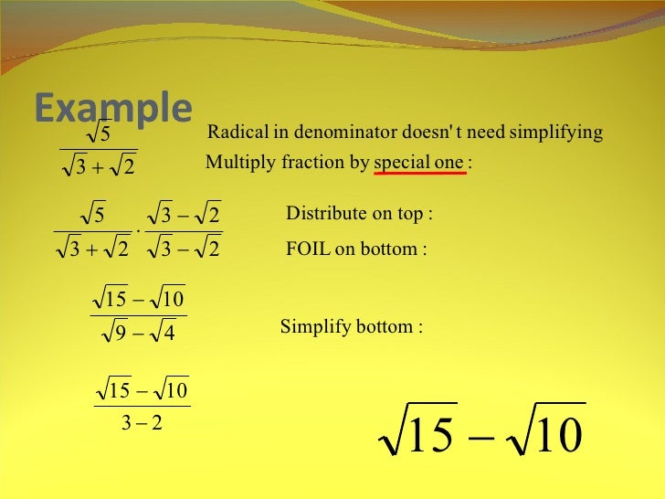 Intermediate Algebra Examples