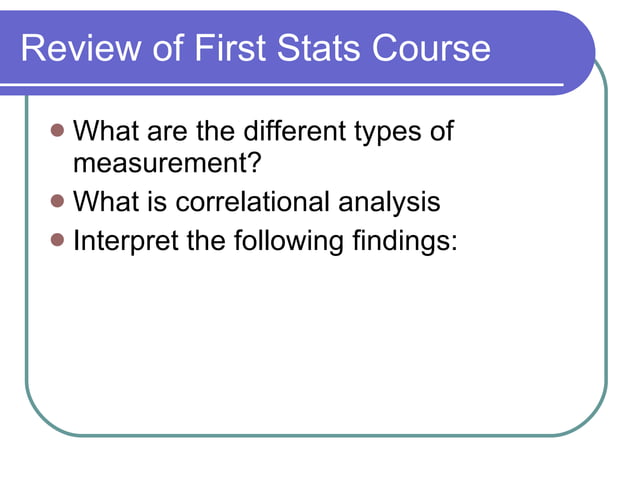 Intermediate Statistics 1 | PPT