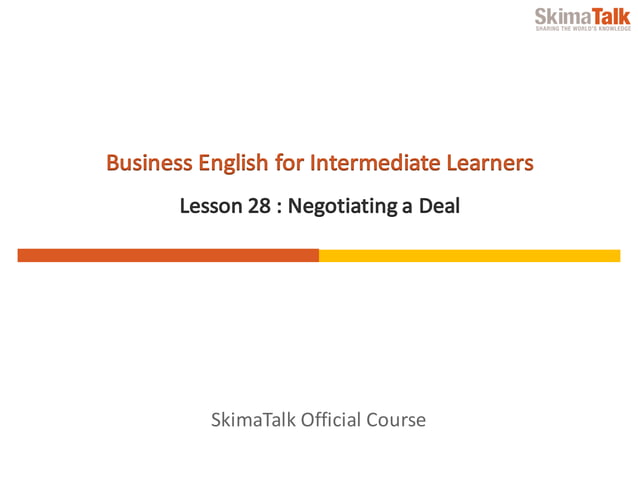 Intermediate Business English Lesson 28 | PPT
