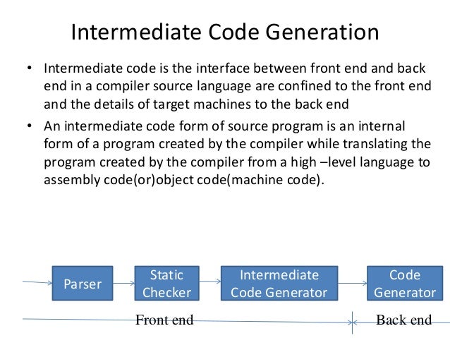 Intermediate code generation
