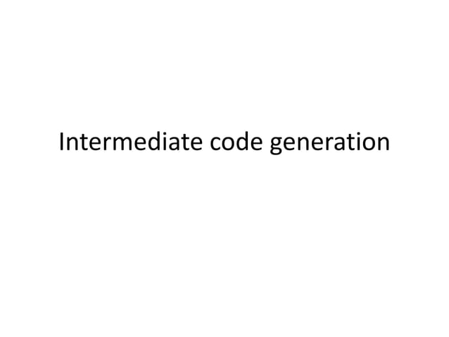 Intermediate Code Generation In Compiler Design Pdf Programming Languages Computing