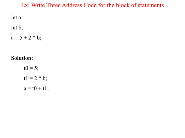 Intermediate Code Generation In Compiler Design Pdf Programming Languages Computing