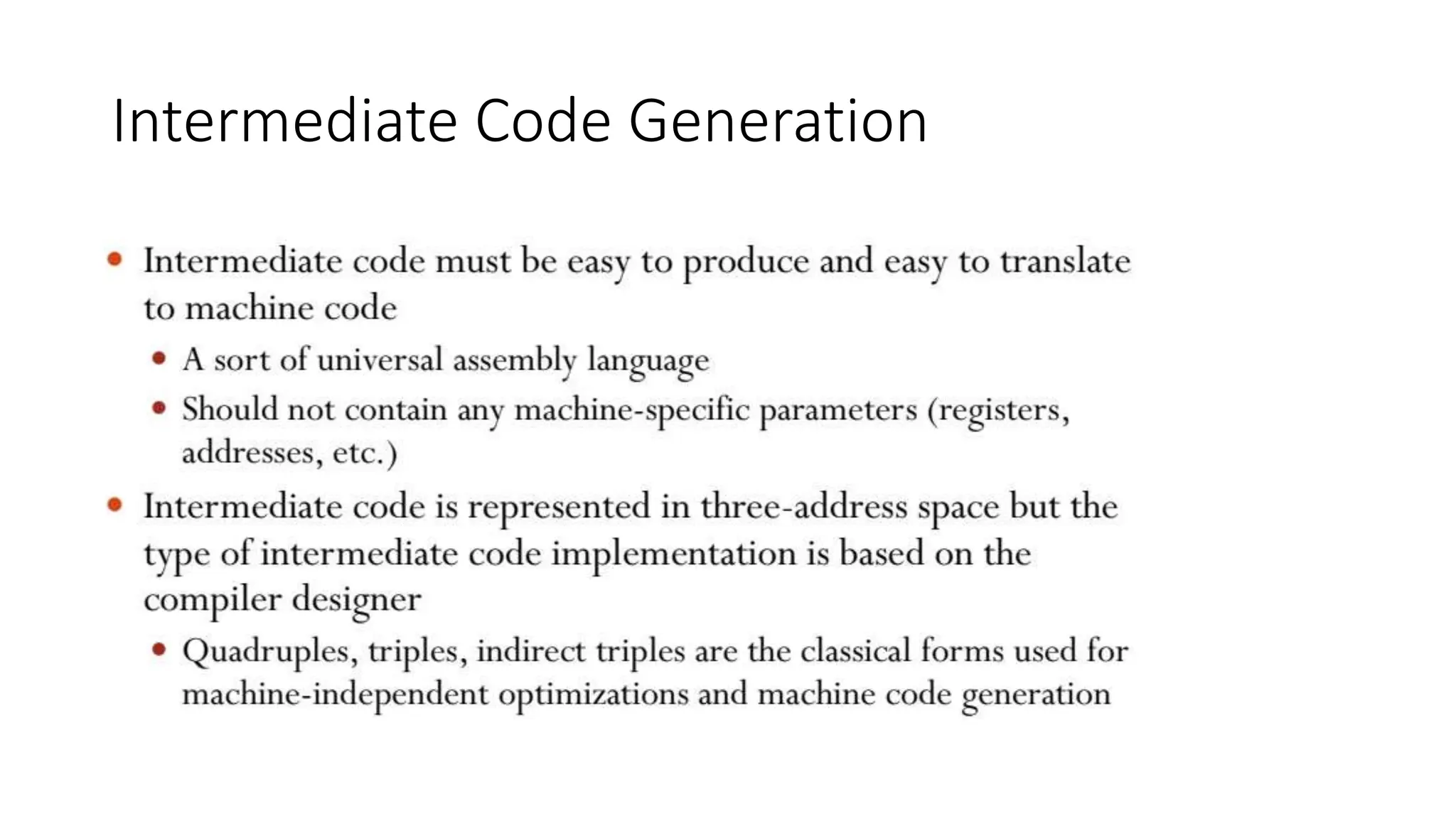Intermediate Code Generator for compiler design | PPT