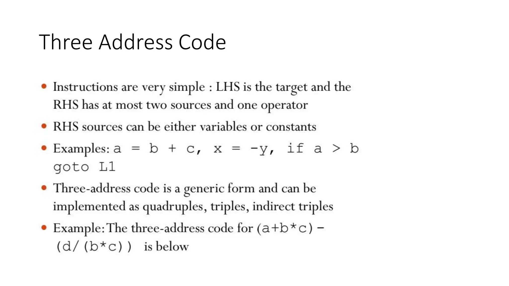 Intermediate Code Generator for compiler design | PPT