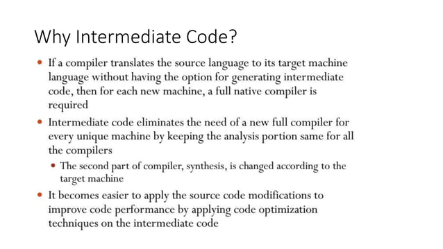 Intermediate Code Generator for compiler design | PPT