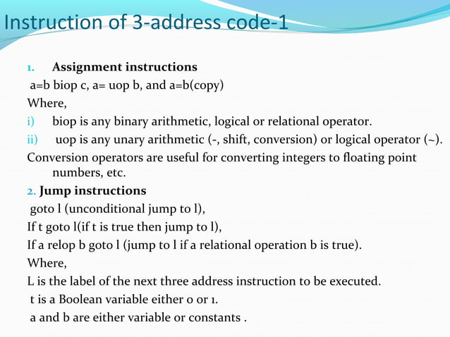 Intermediate code generation | PPT