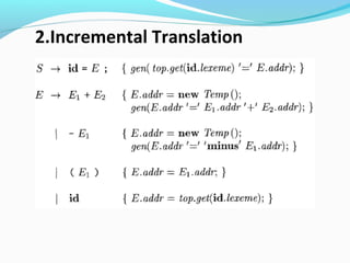 Intermediate code generation | PPT
