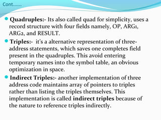 Intermediate code generation | PPT