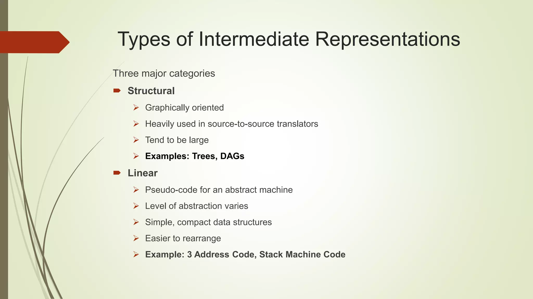 Intermediate Code Representations Pptx Programming Languages