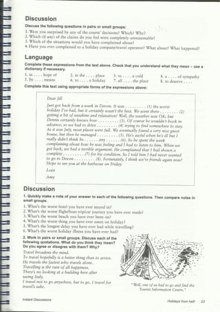 Intermediate conversation lesson troubled to travel | PDF