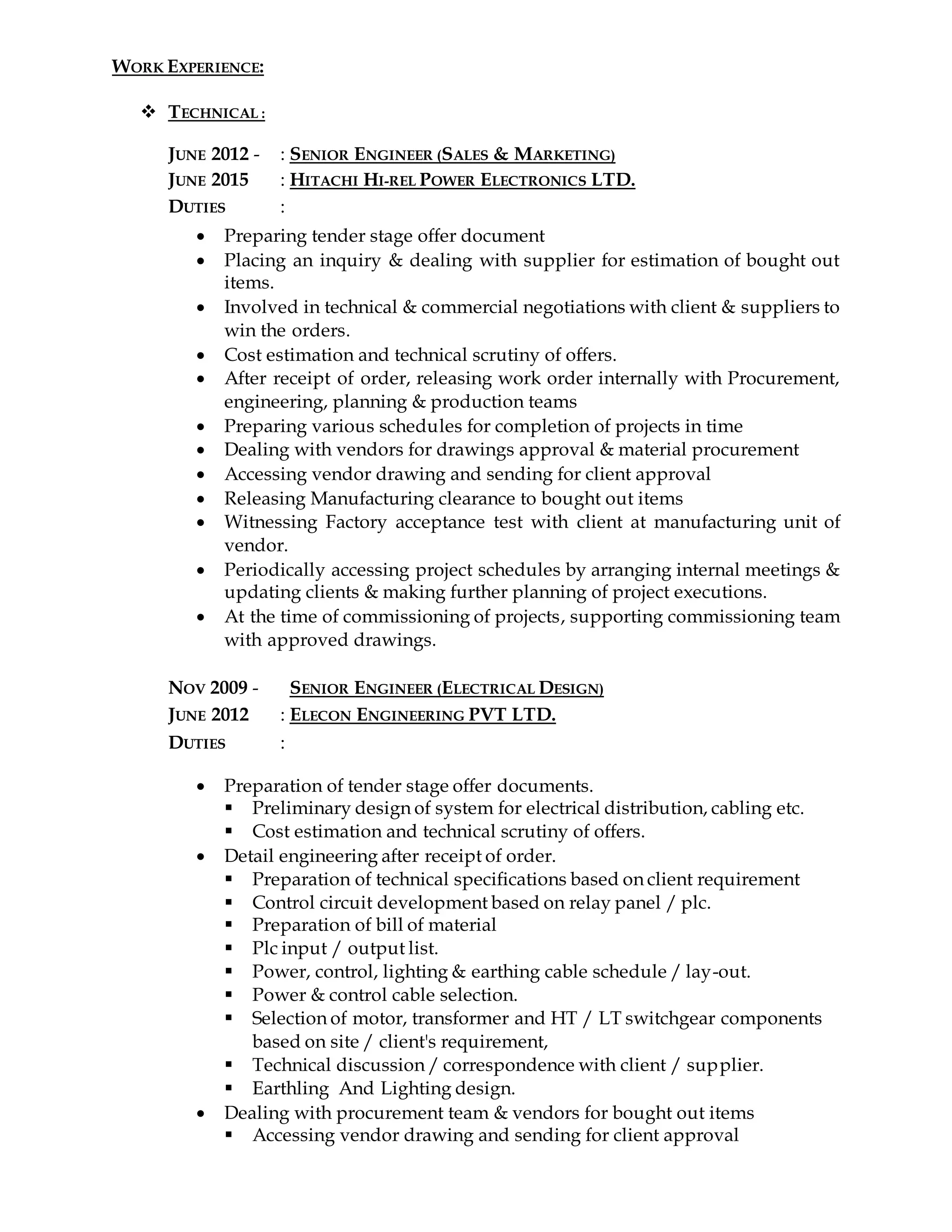 Electrial engineer | DOCX