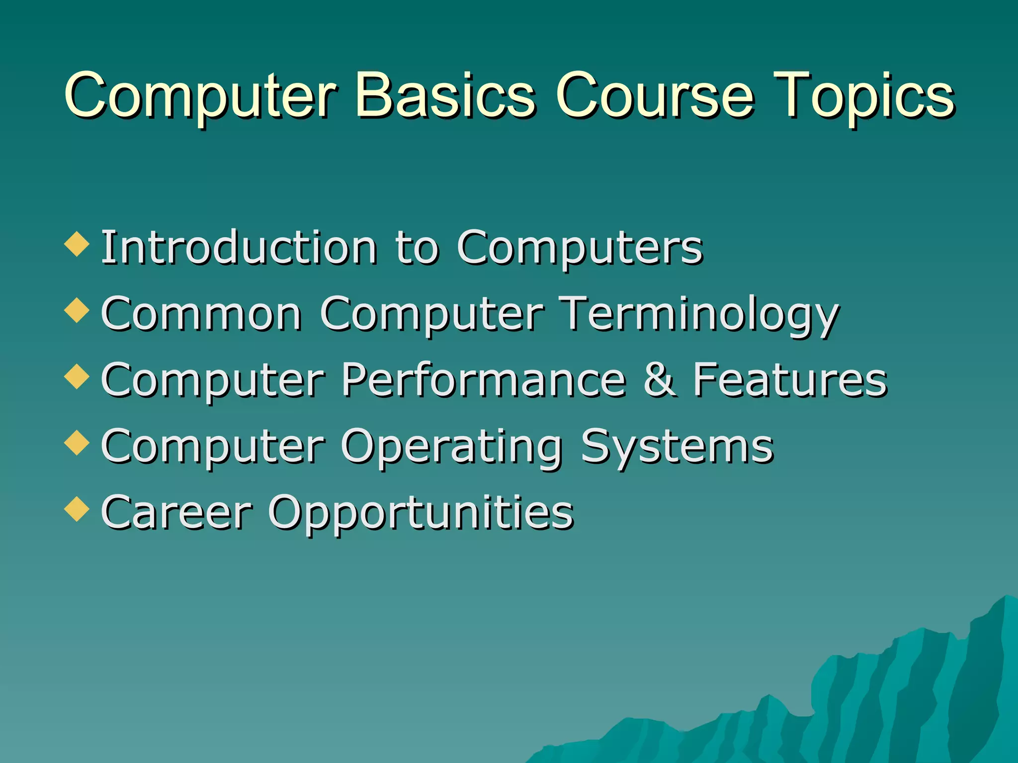 Intermediate Introduction to Computers overview | PPT