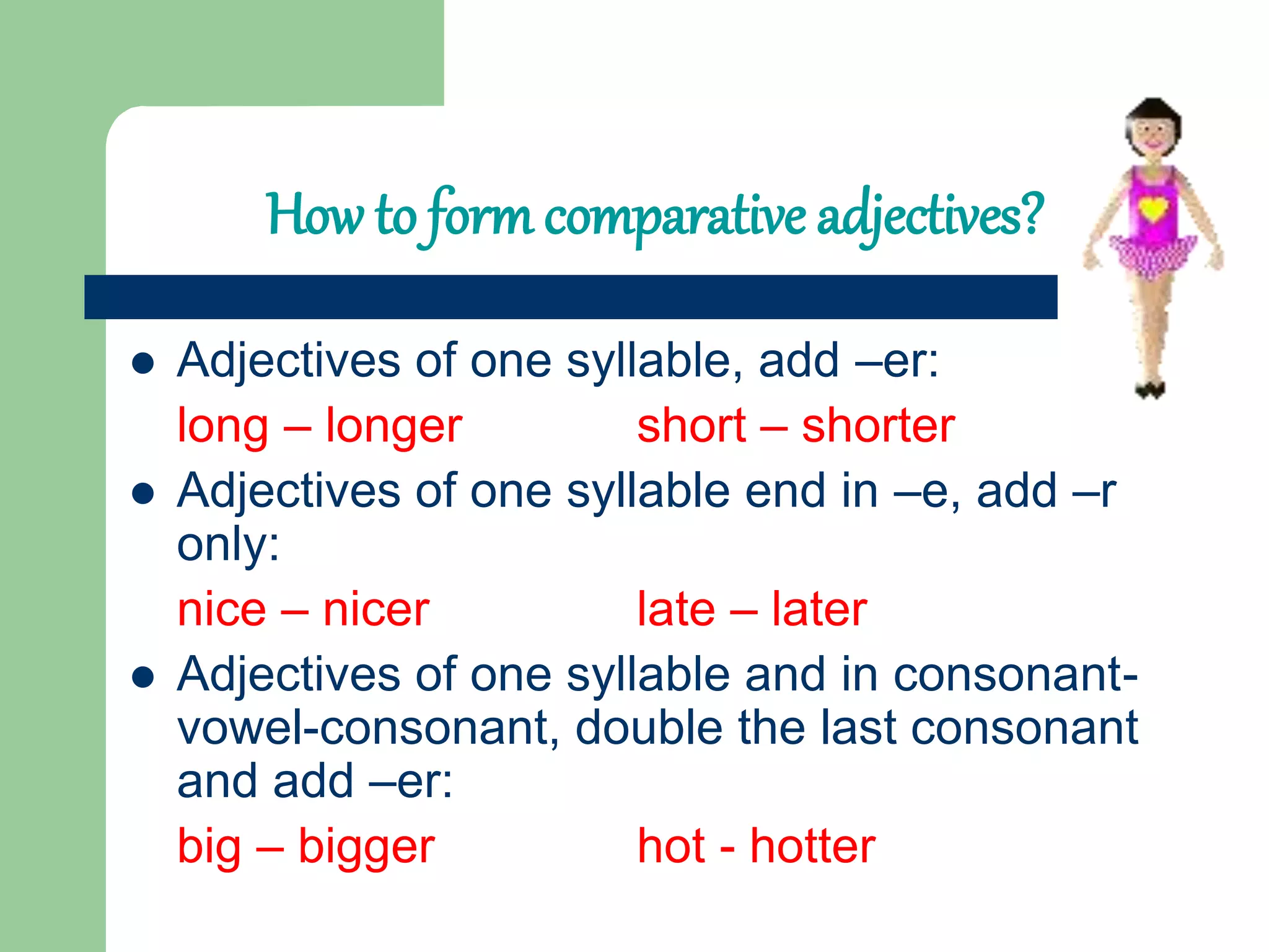 ESL 0823M Intermediate level week 8- comparatives and superlatives | PPT